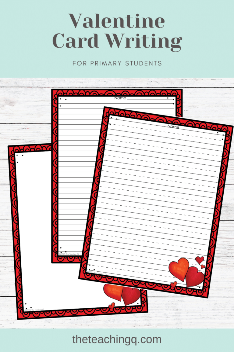 Valentine Card Writing to Sneak in More Writing - The Teaching Q