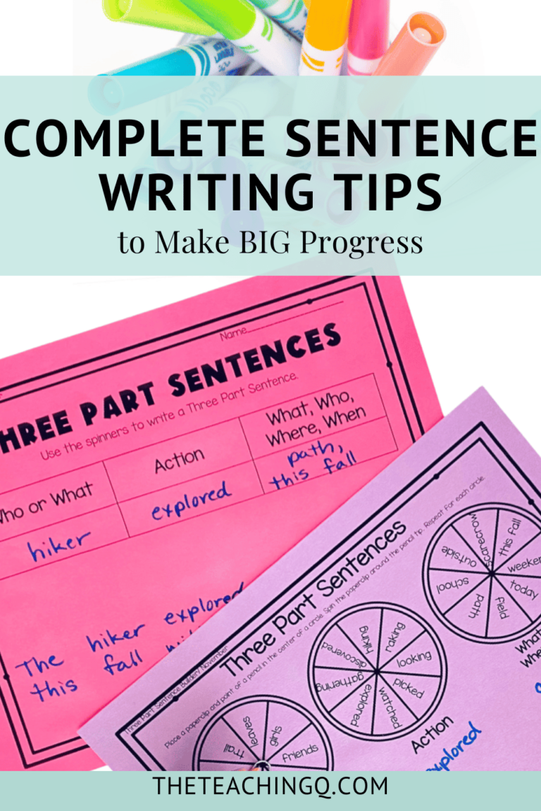 5 Complete Sentence Writing Tips to Make BIG Progress - The Teaching Q