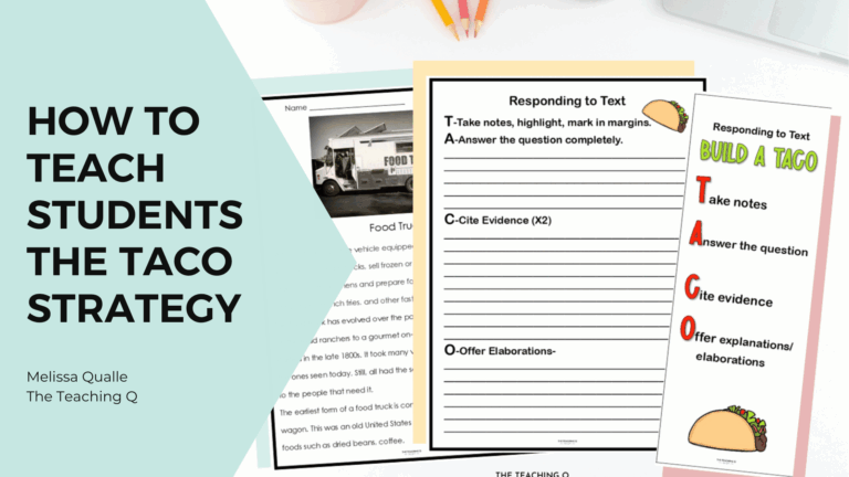 How to Teach Students the Constructed Response Strategy- TACO! - The ...